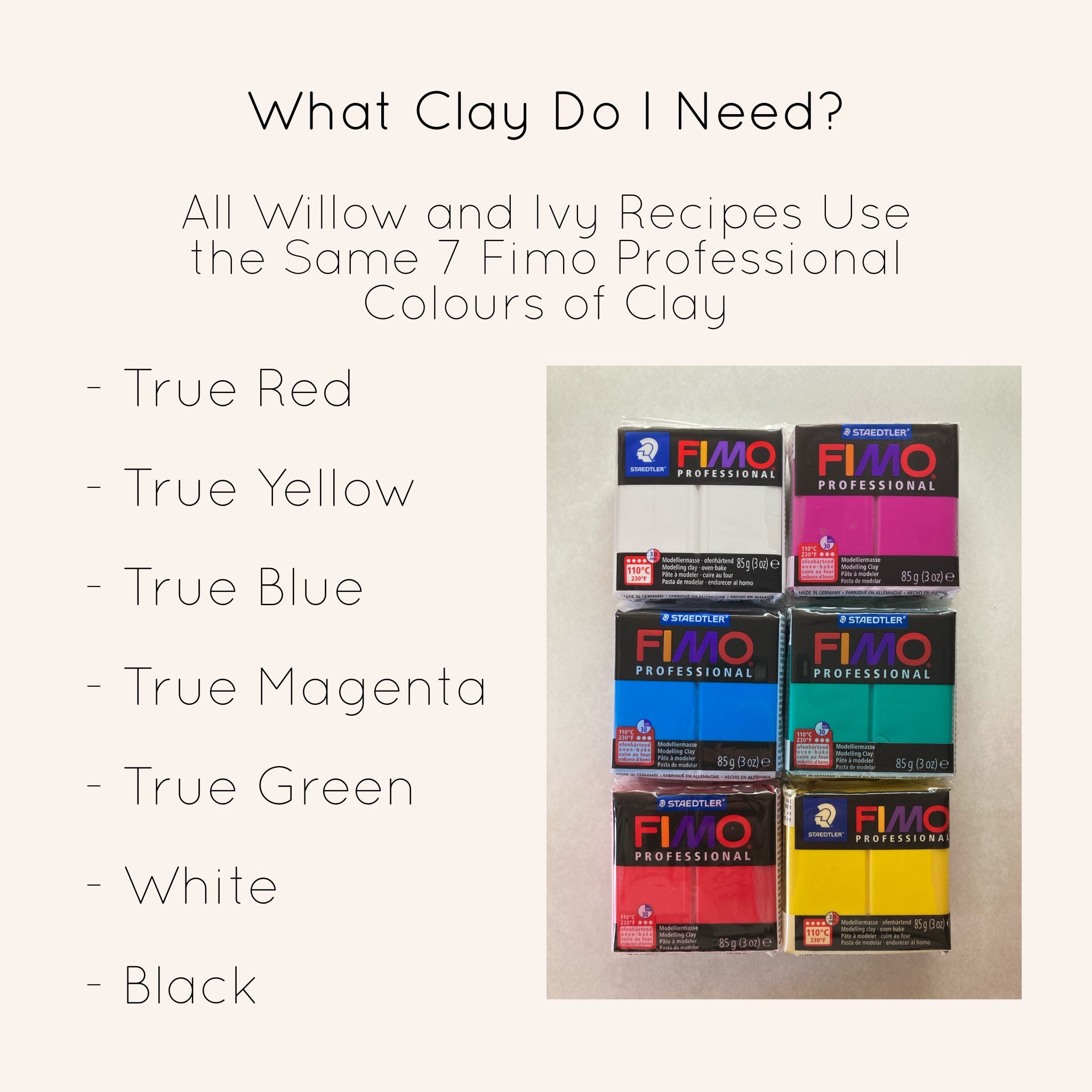 Polymer Clay Colour Recipe, Bright Colour Recipe, Fimo Professional ...