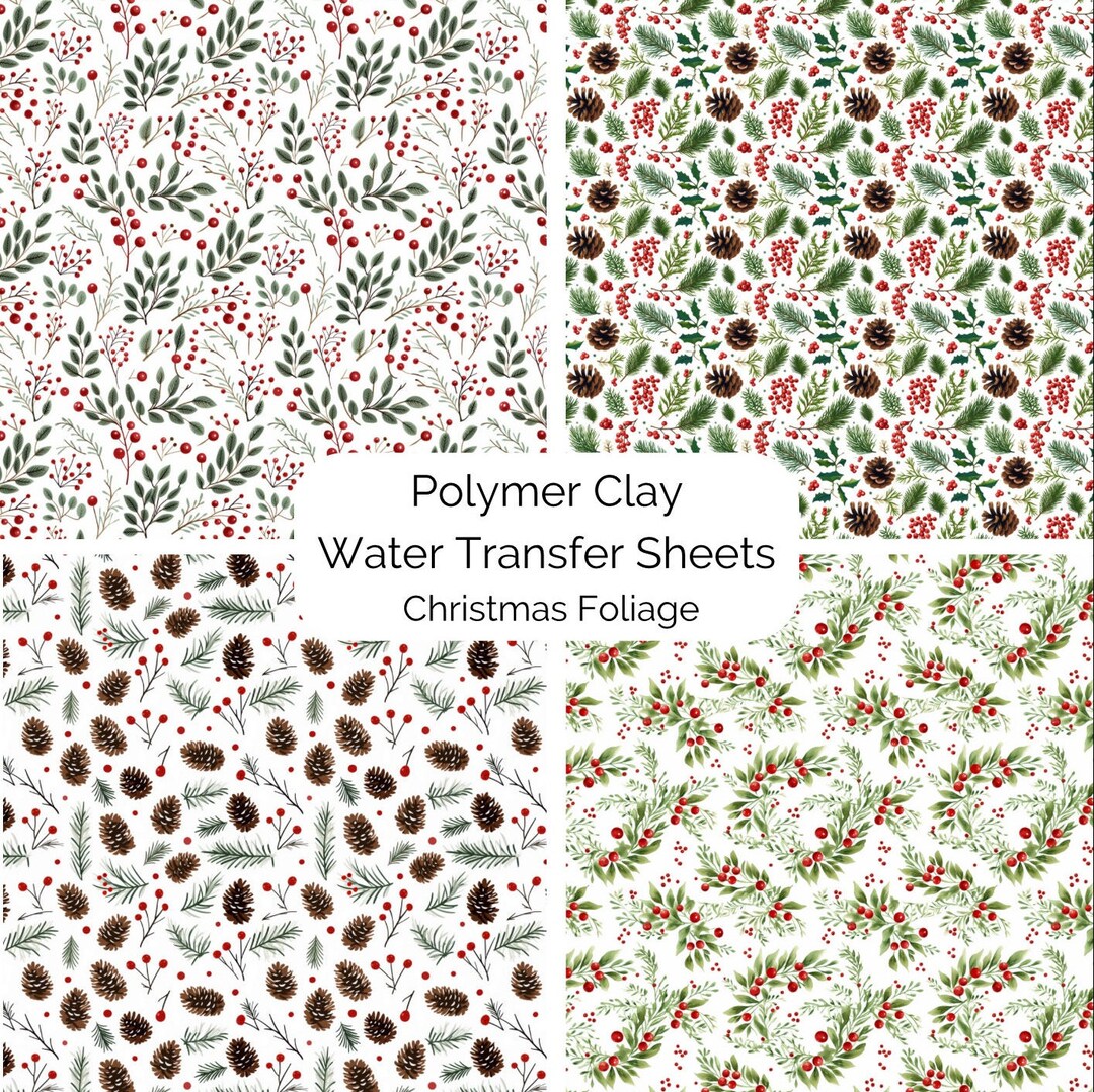 Water Transfer Decal for Polymer Clay, Christmas, Polymer Clay Decal ...