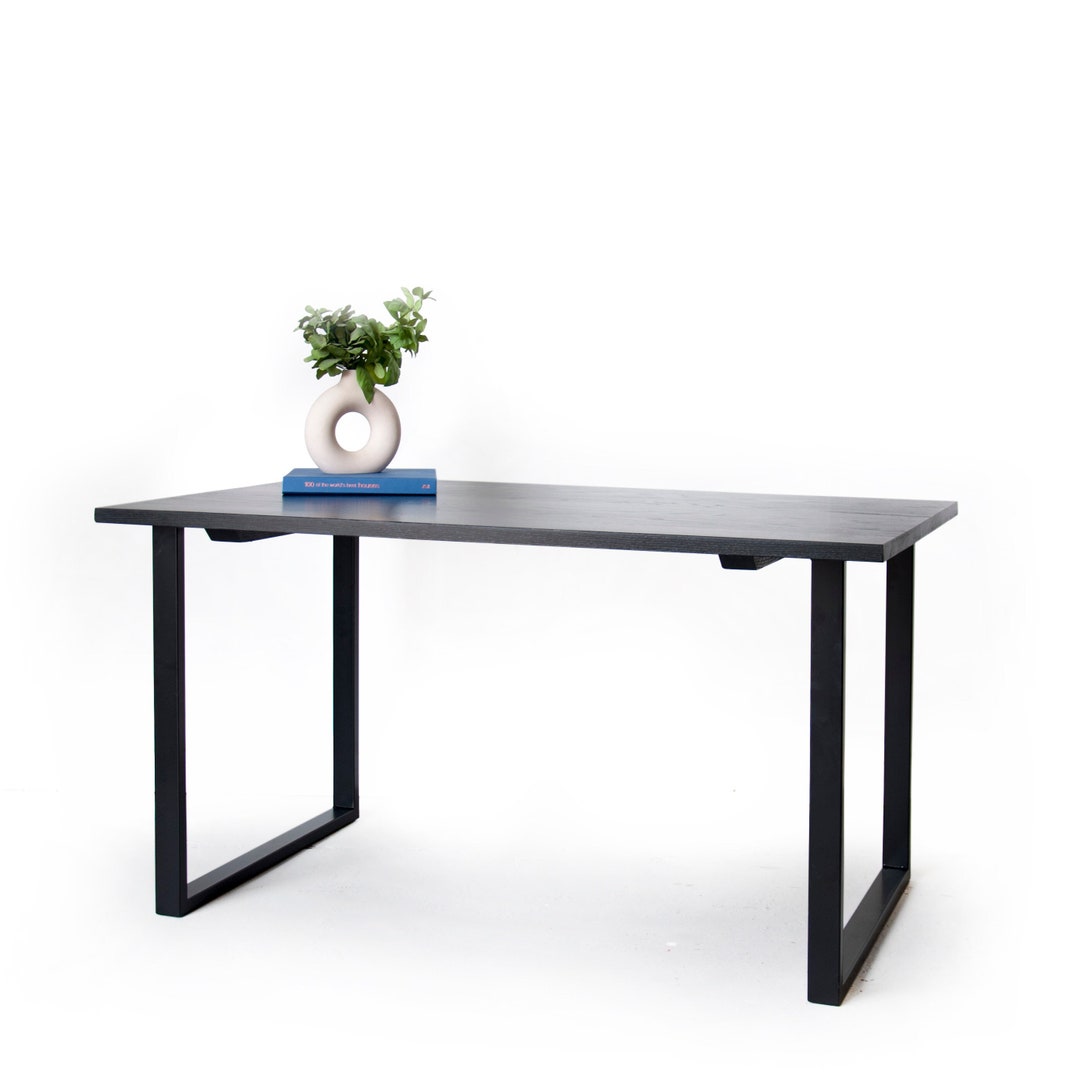Modern Black Oak Dining Table - Etsy UK