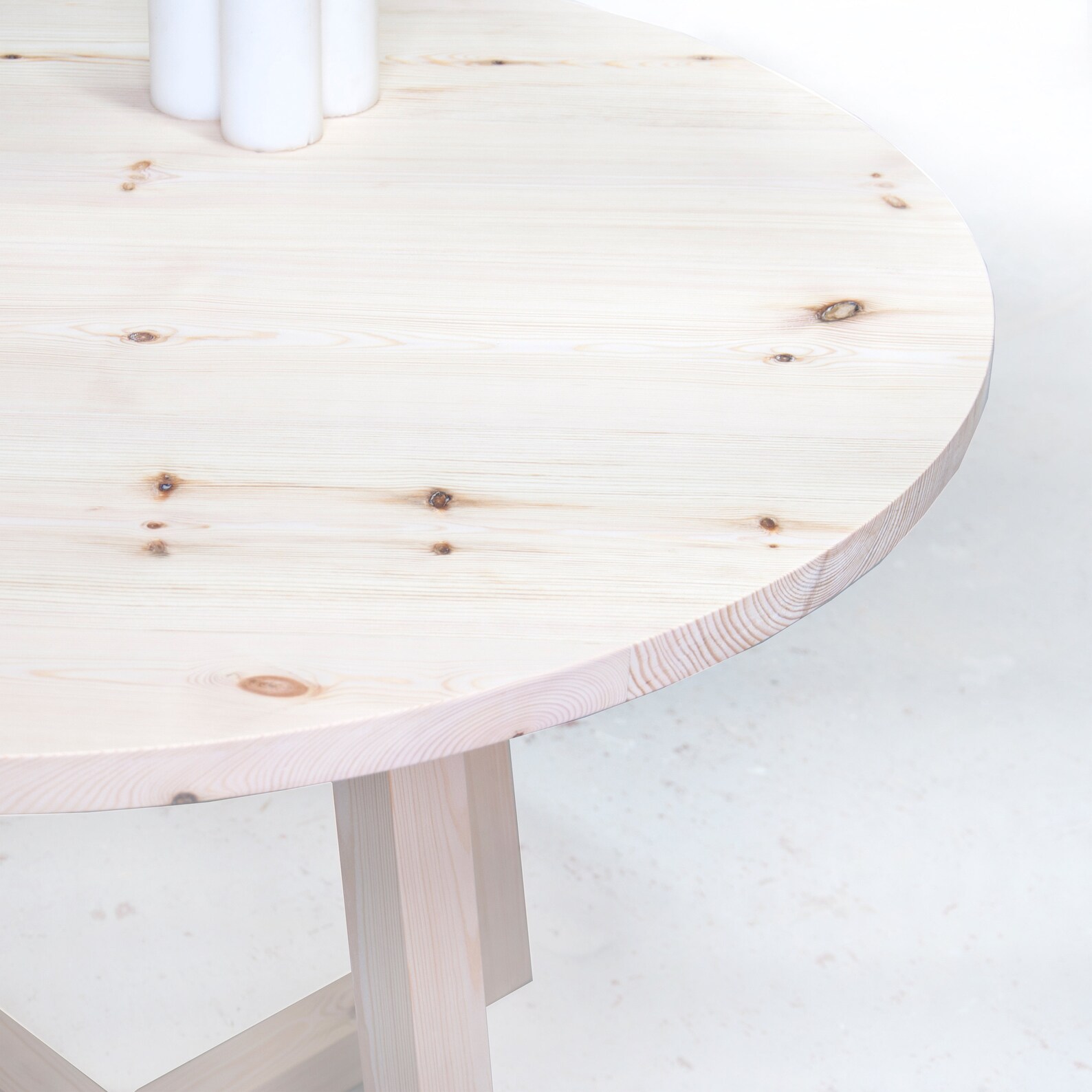 Kamin Textured Pine Round Dining Table - Etsy
