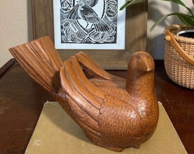 Vintage Bird Stash Box ~ 70s Hand Carved Wooden Stash Box ~ Bird ...