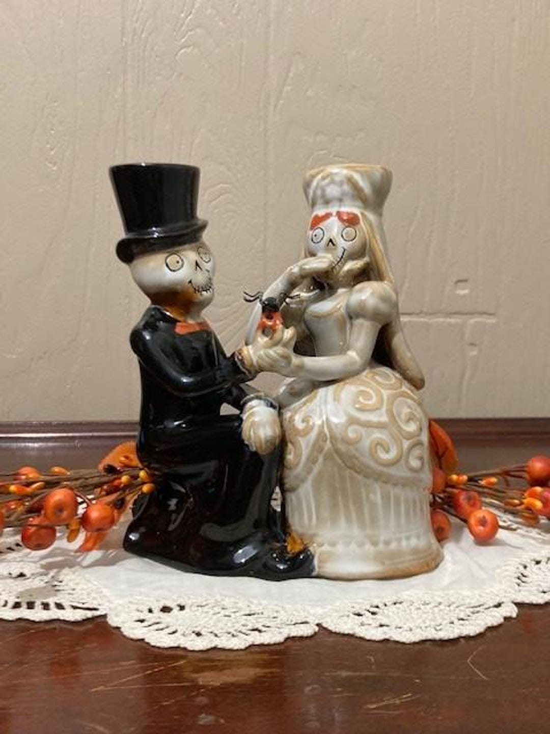 Boney Bunch Skeleton Proposal Taper Holder Yankee Candle Boney Wedding ...
