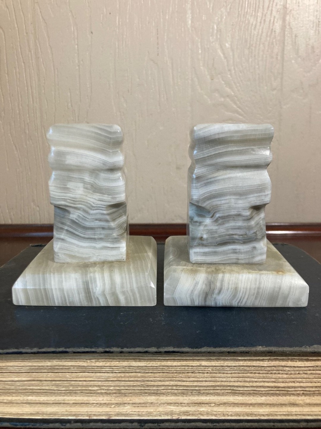 Vintage Alabaster Candlestick Set ~ Hand Carved Marble Candlesticks ...