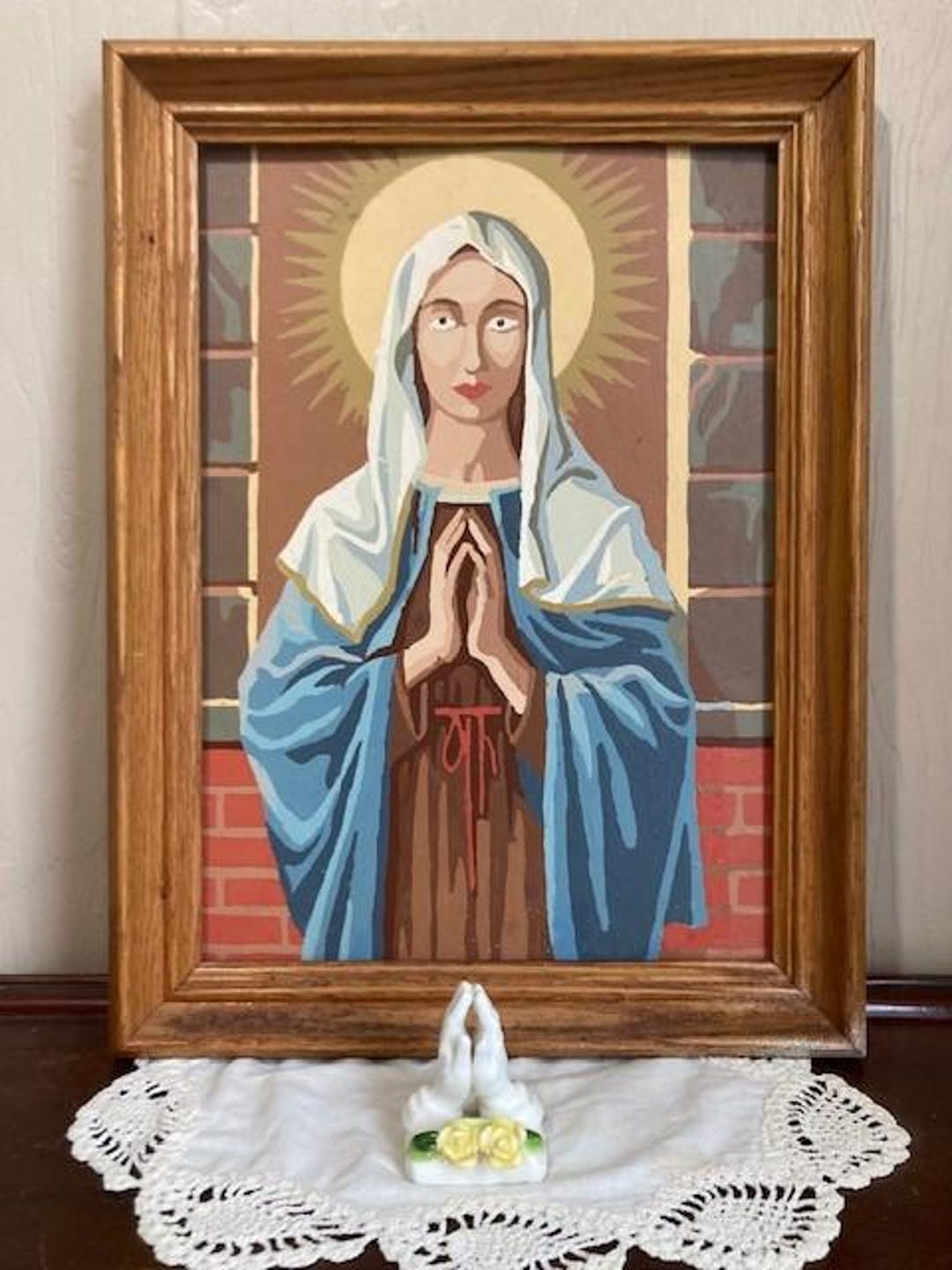Vintage Paint by Number Virgin Mary Painting ~ 1959 Craft Master PBN ...