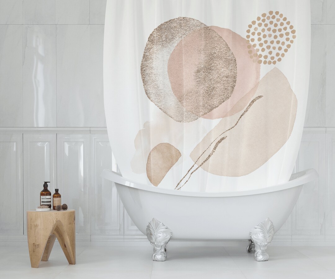 Abstract Art Shower Curtain and Bath Mat Watercolor Bathroom - Etsy