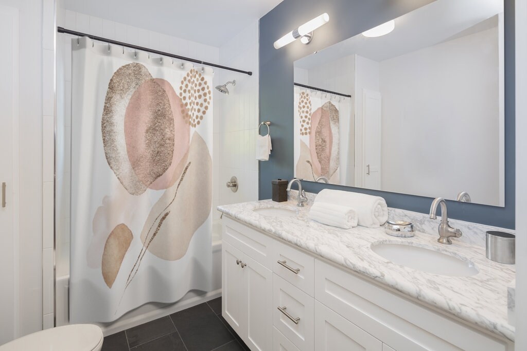 Abstract Art Shower Curtain and Bath Mat Watercolor Bathroom | Etsy