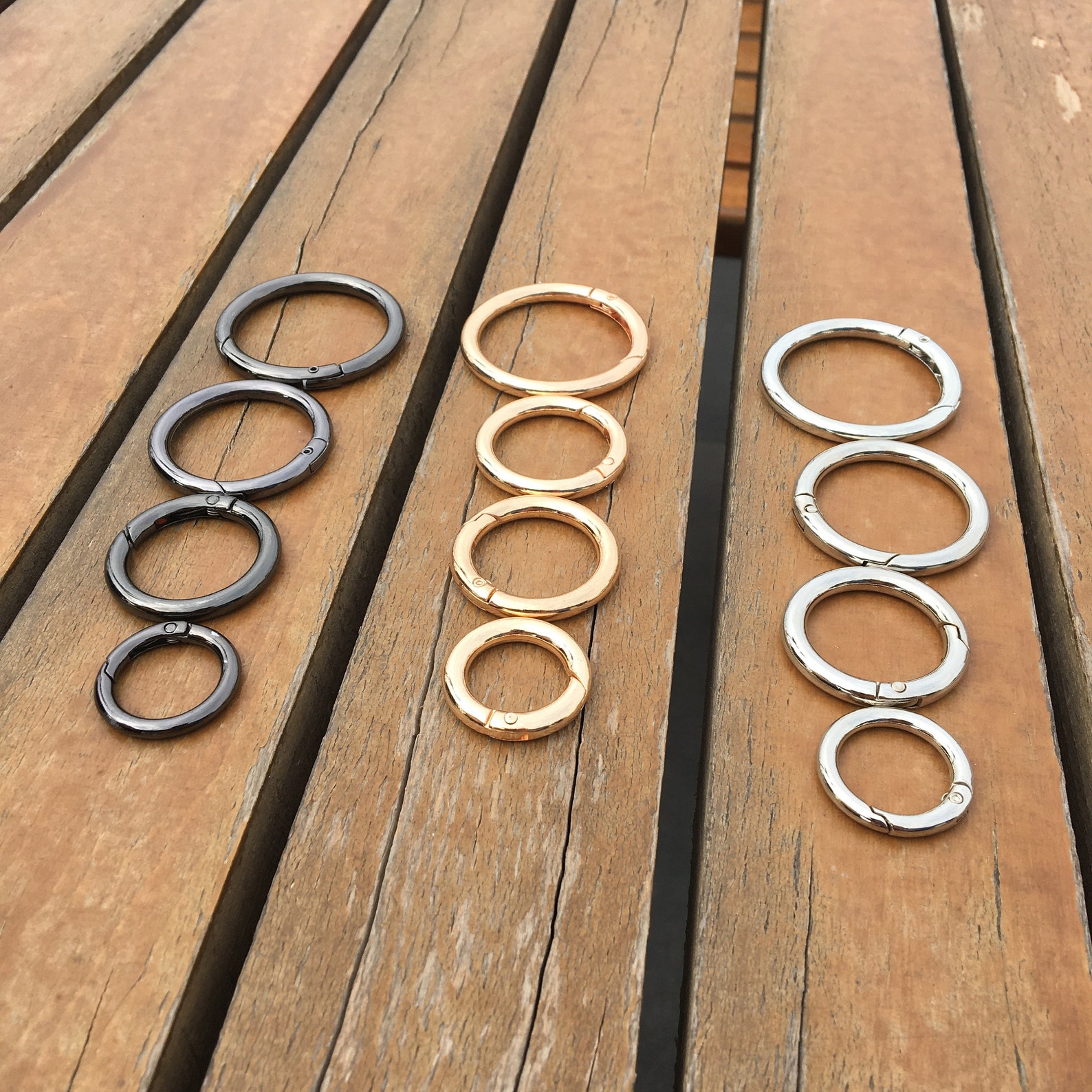 Round Spring Carabiner Spring Round Circle Ring Ring Push | Etsy