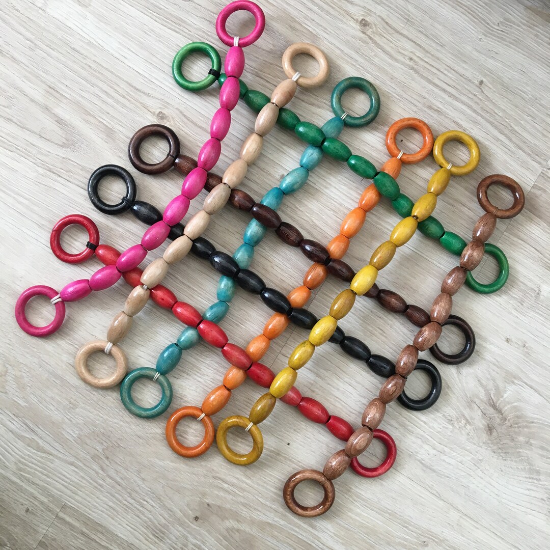 Pair of Beaded Bag Handles, Wooden Bag Handles, Beaded Bag Pair of ...