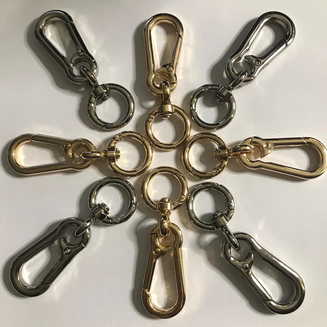 Swivel Lobster Clasp Keychain Hardware, Metal Snap Hook With Split Ring ...