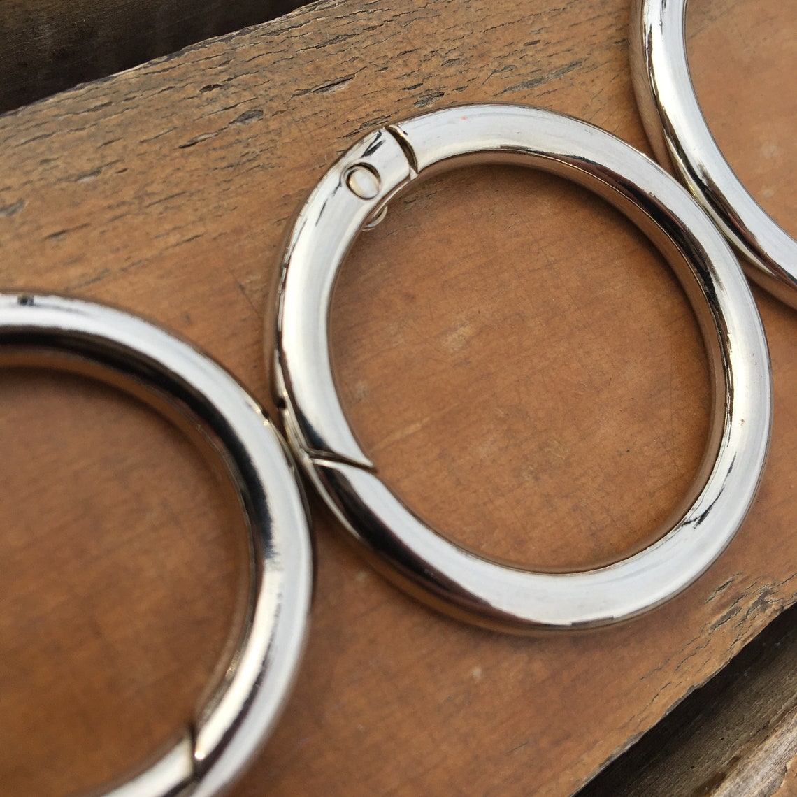 Round Spring Carabiner Spring Round Circle Ring Ring Push | Etsy