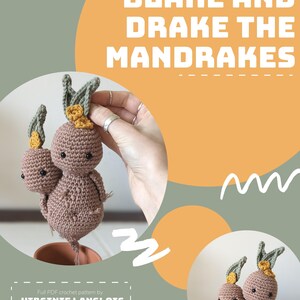 Mandrake Crochet Pattern Amigurumi Wizard Plant DIY PDF, English 2 Head ...