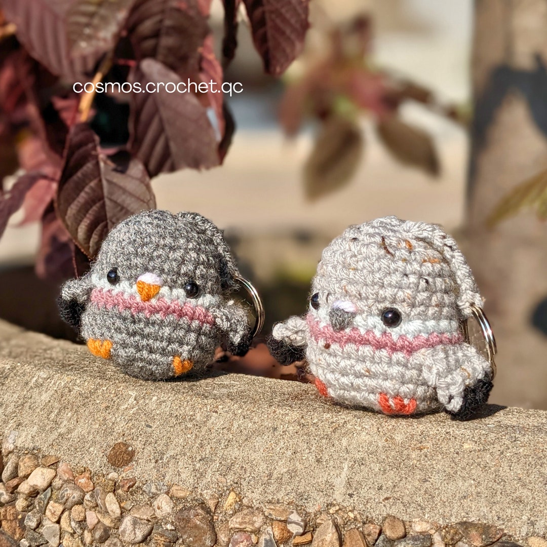 Pigeon Crochet Keychain Pattern, Bird Key Ring, DIY Crochet Tutorial ...