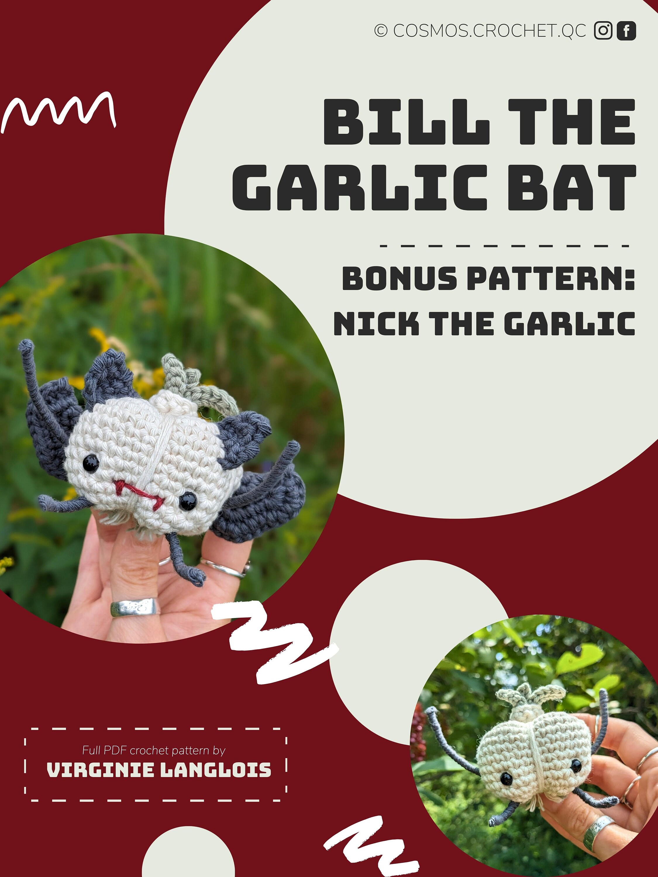 Garlic Bat Amigurumi Crochet Pattern - 2-in-1 Halloween Toy & Fall ...