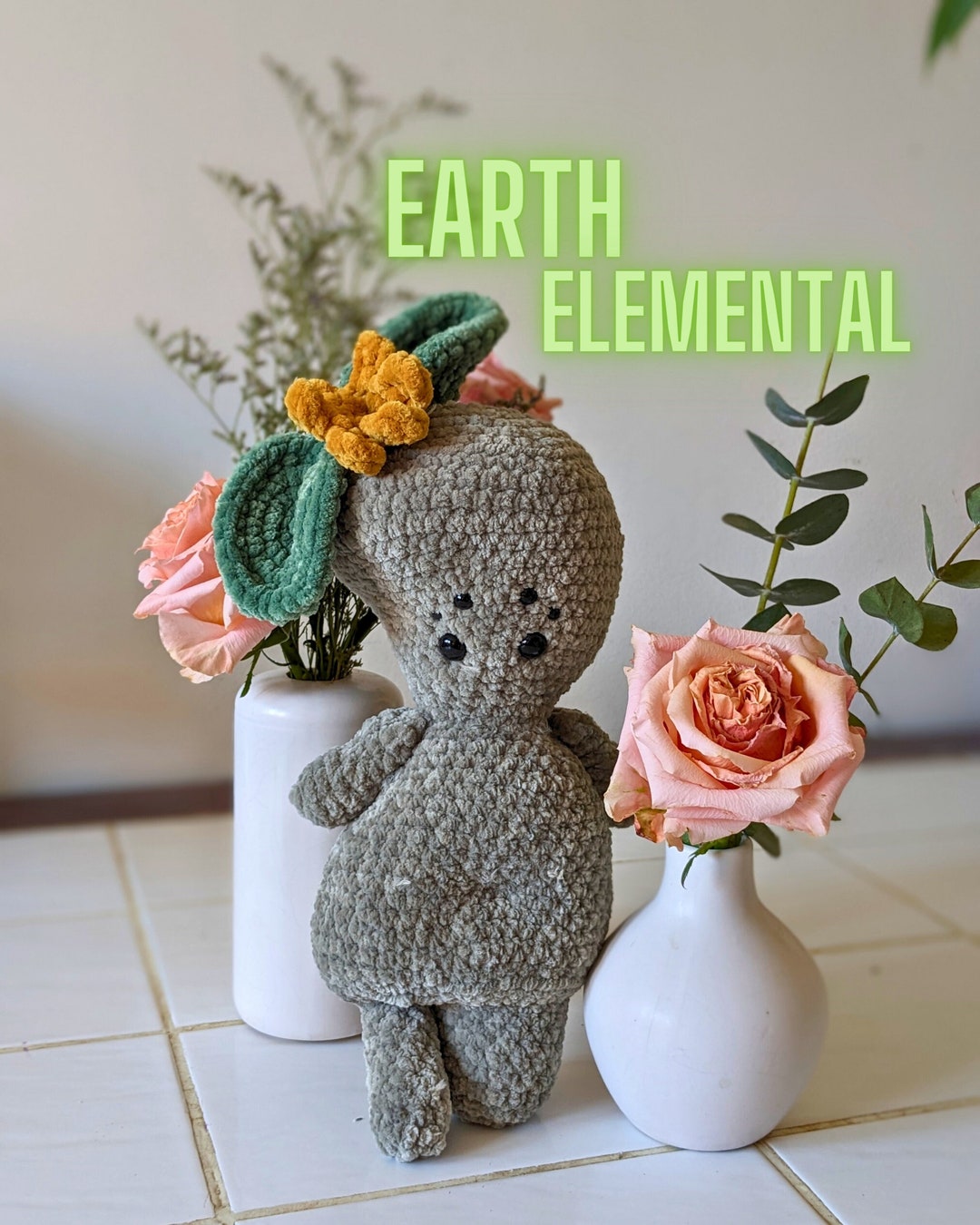 Earth Elemental Golem Crochet Pattern Handcrafted Guardian of Nature ...