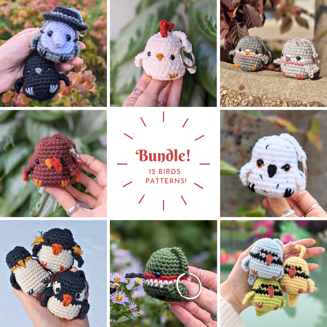 Crochet Bird Keychain Pattern Bundle, DIY Amigurumi (digital PDF) - Etsy