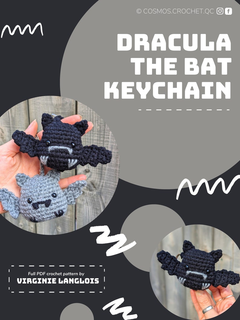 Crochet Bat Keychain PDF Pattern - DIY Halloween Accessory - Etsy