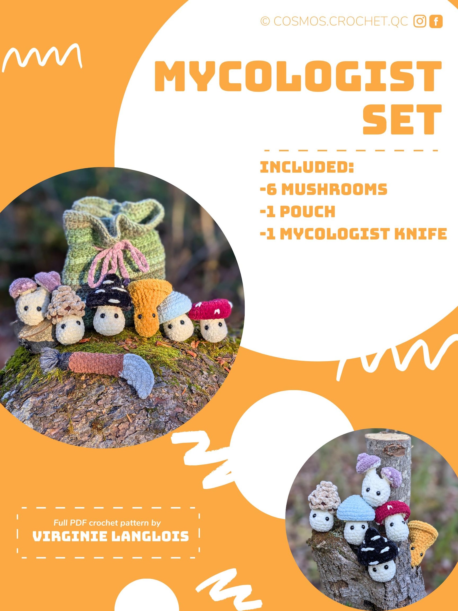 Mushroom Crochet Pattern - Crochet Mycologist Playset Instant Download ...