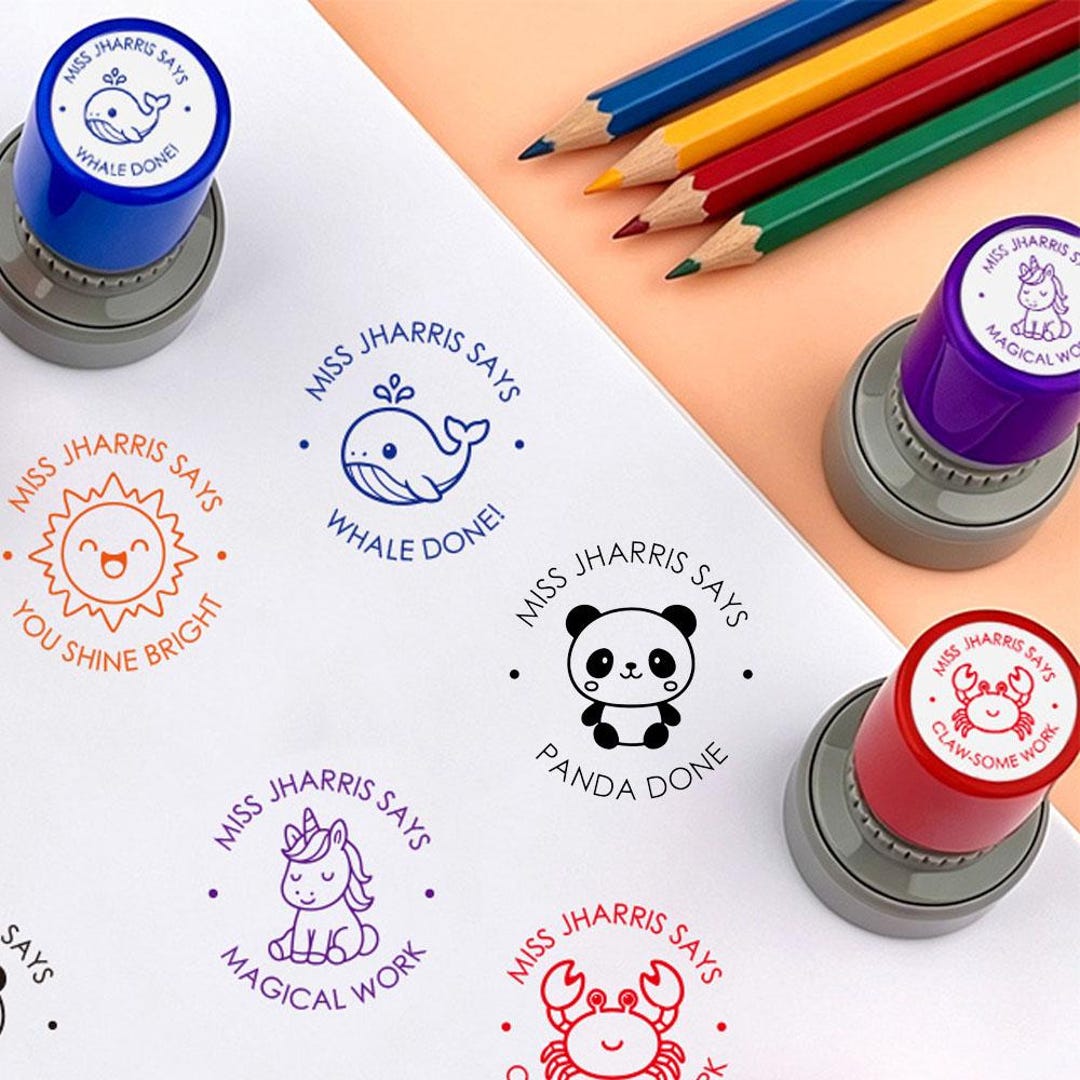 Custom Teacher Reward Stamp, Classroom Feedback Labels, Homework Stamp ...