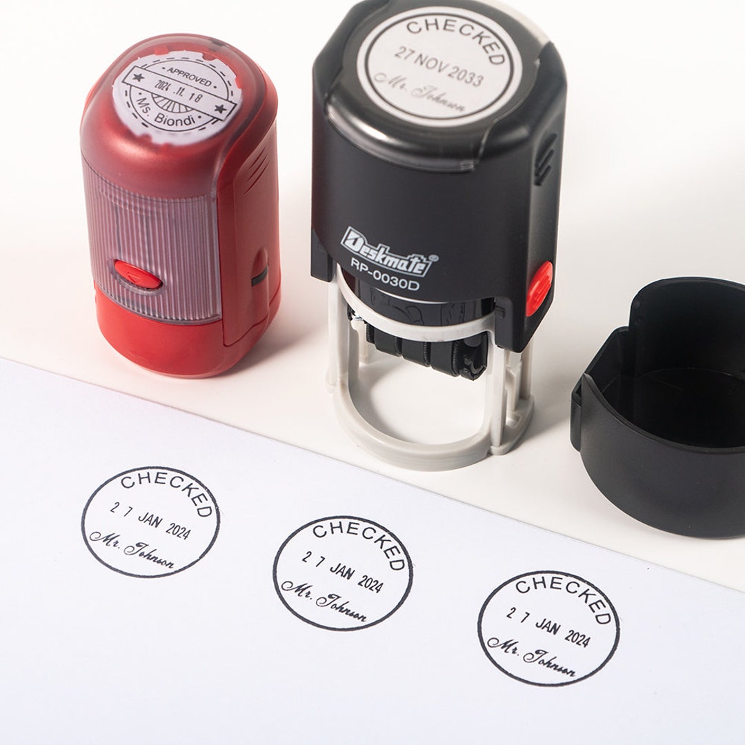 Custom Personalized Date Stamp, Business Date Stamp, Pre-inked Date ... Custom Personalized Date Stamp, Business Date Stamp, Pre-inked Date ...