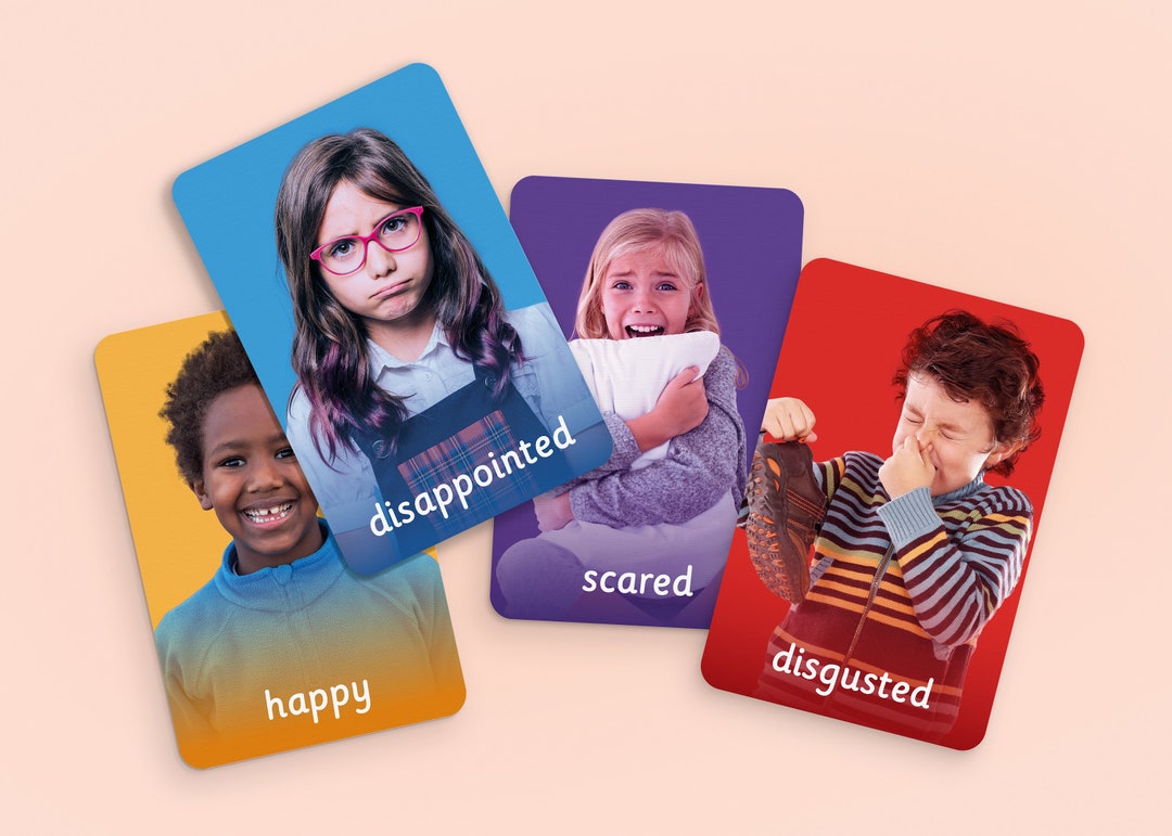 FOTOS DE EMOCIONES imprimibles editables flashcards - Etsy España
