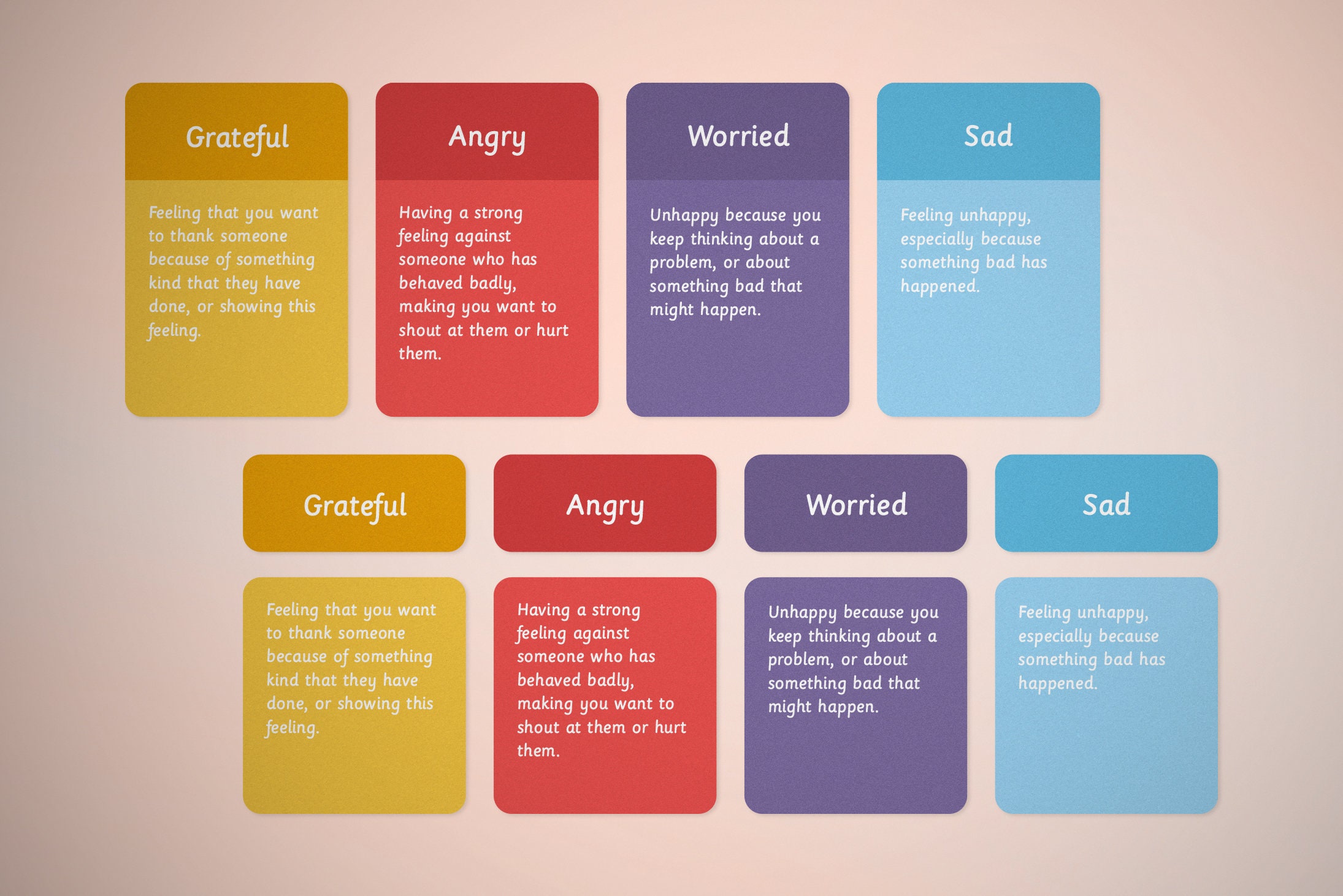 EMOTIONS PHOTOS Printable Editable Educational Flashcards Nomenclature ...