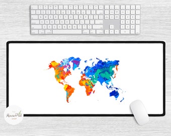 World Map Desk Mat - Etsy