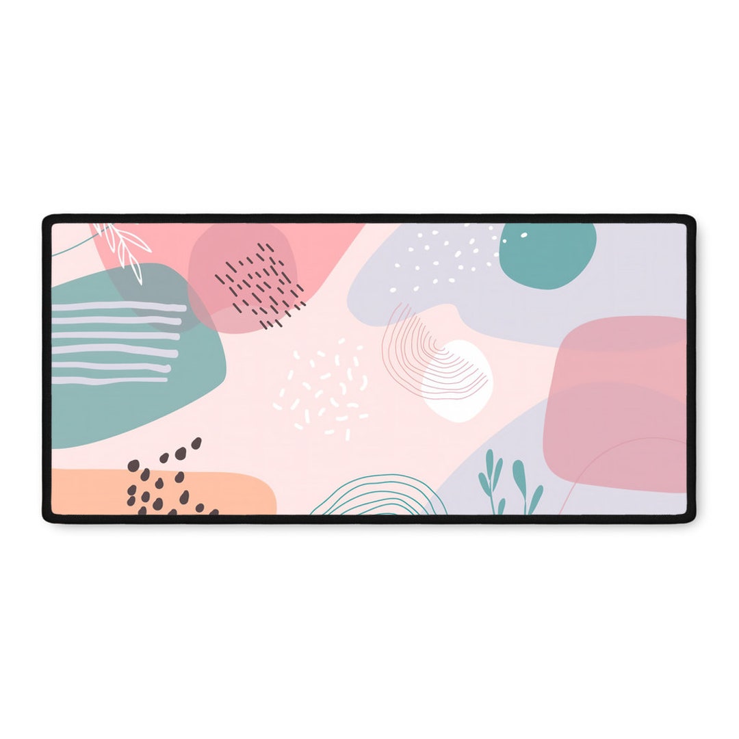Pink Abstract Preppy Decor Gamer Desk Pad - Etsy