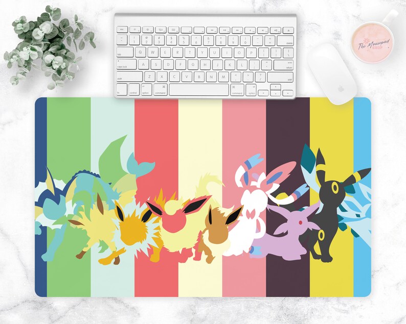 Eevee Evolutions Desk Mat Pokemon Art Anime Mouse Pad Tarjetas - Etsy ...