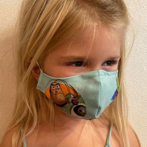 Toy Story 3ply Adjustable Face Mask W/ Nose Wire, Washable: Baby ...
