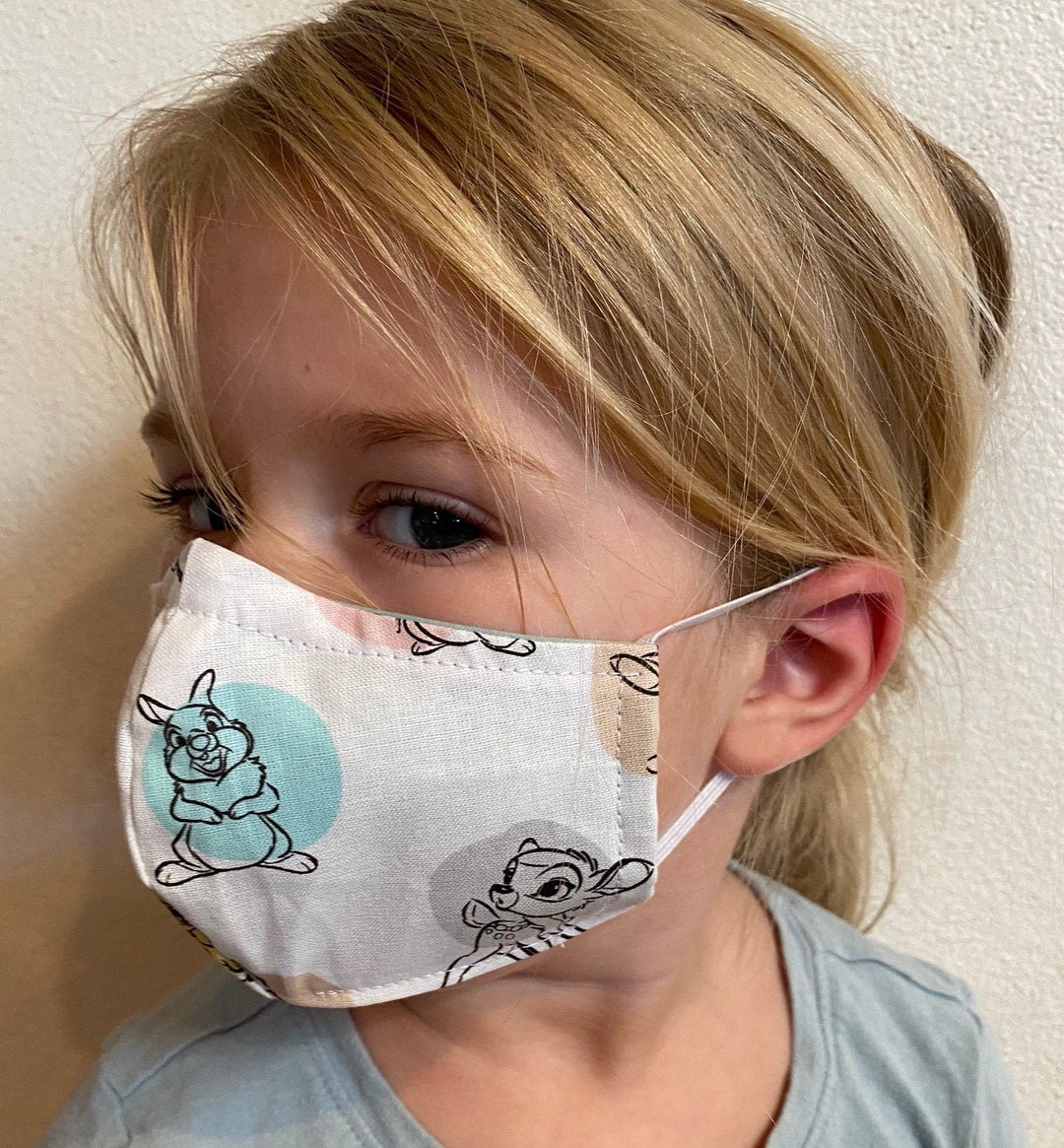 Bambi 3-ply Adjustable Face Mask W/ Nose Wire, Handmade & Washable ...