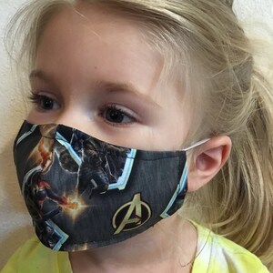 Marvel Avengers 3ply Adjustable Handmade Face Mask, Reusable & Washable ...