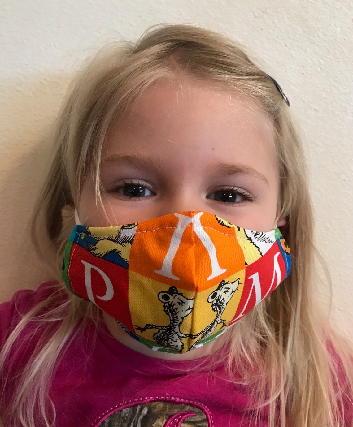 Dr. Seuss 3-layer Adjustable Mask W/ Nosewire, Handmade & Washable ...