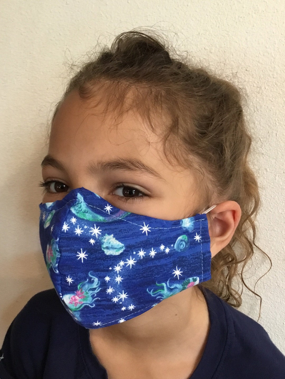 Mermaid Face Mask 3ply Adjustable W/ Nose Wire, Washable: Baby Toddler ...