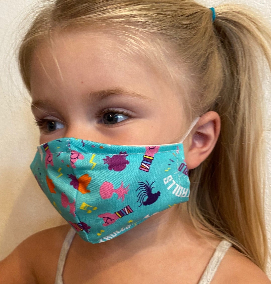 Trolls World Tour 3ply Adjustable Face Mask W/ Nose Wire: Baby Toddler ...