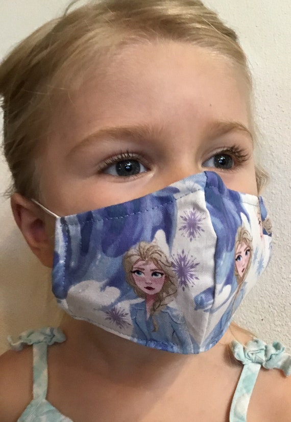 Elsa Frozen 2 3Ply Adjustable Mask w/ nosewire Handmade | Etsy