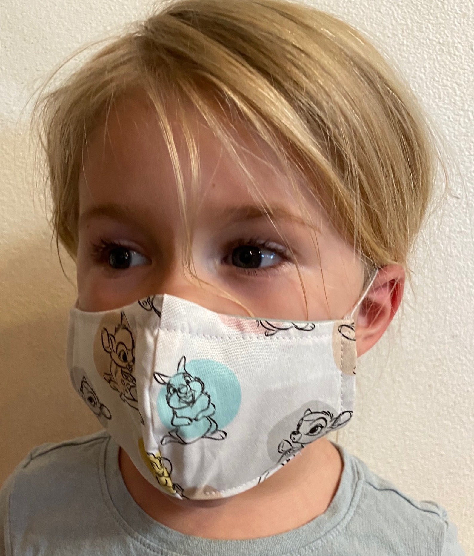 Bambi 3-ply Adjustable Face Mask W/ Nose Wire Handmade & - Etsy