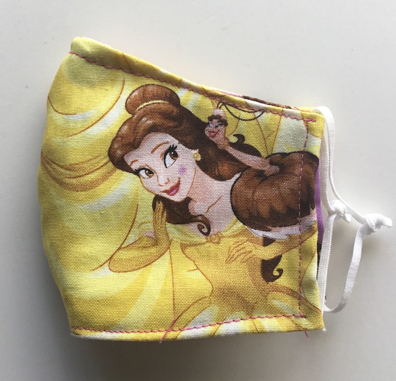 Princess Belle Beauty and the Beast 3Ply Adjustable Face-mask w ...