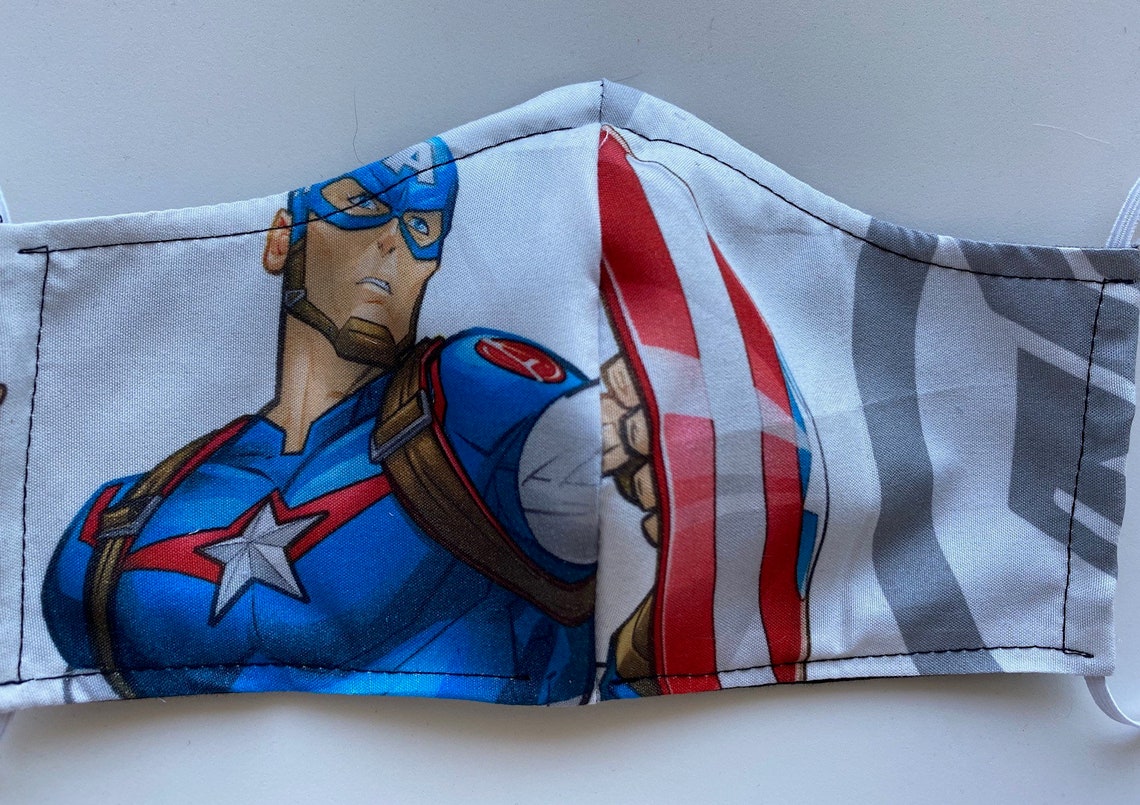 Marvel Avengers 3ply Adjustable Handmade Face Mask Reusable & | Etsy