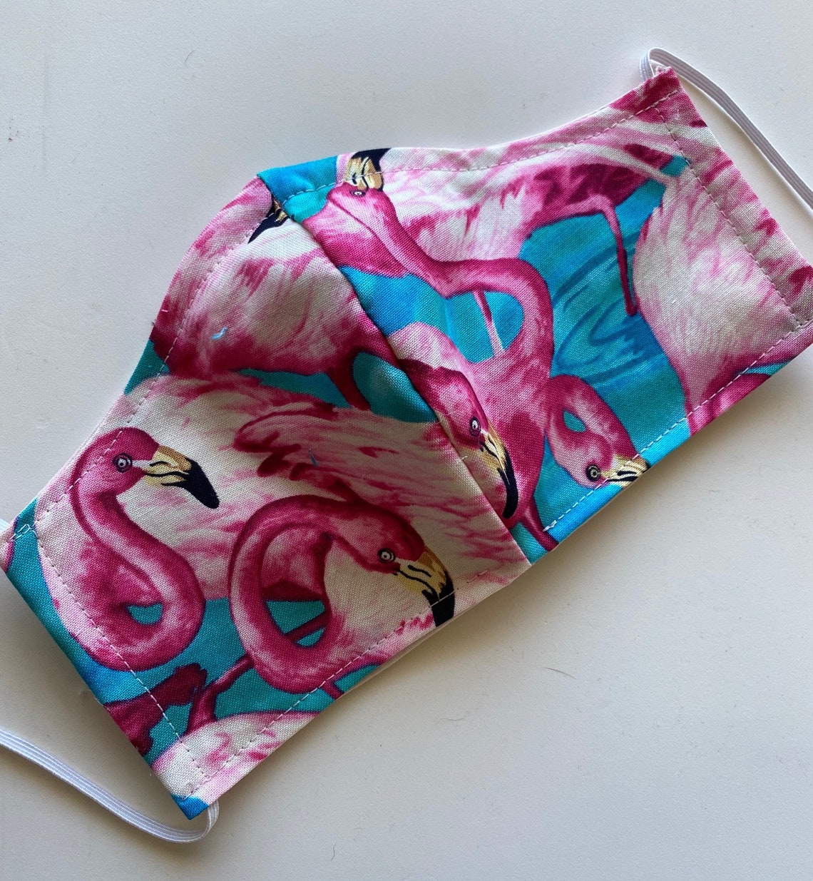 Flamingo 3Ply Adjustable Face Mask w/ Nose Wire Handmade & - Etsy.de