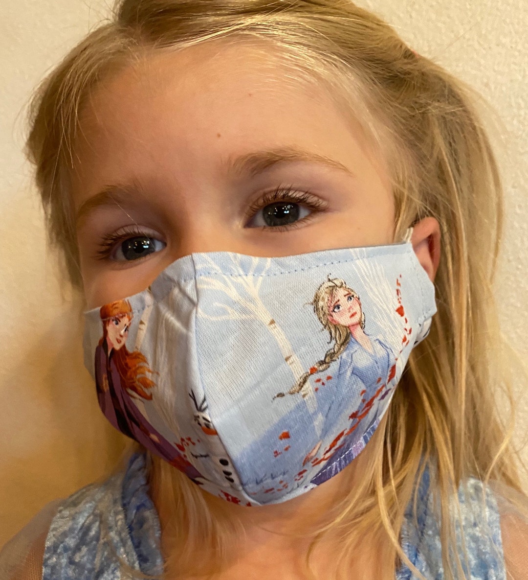 Frozen 2 Elsa and Anna 3ply Adjustable Mask W/ Nose Wire, Handmade for ...