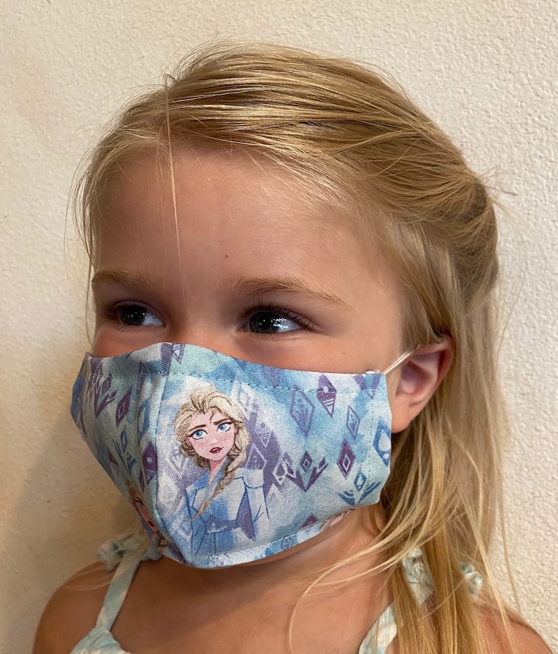 Elsa Frozen 2 3Ply Adjustable Mask w/ nosewire Handmade | Etsy