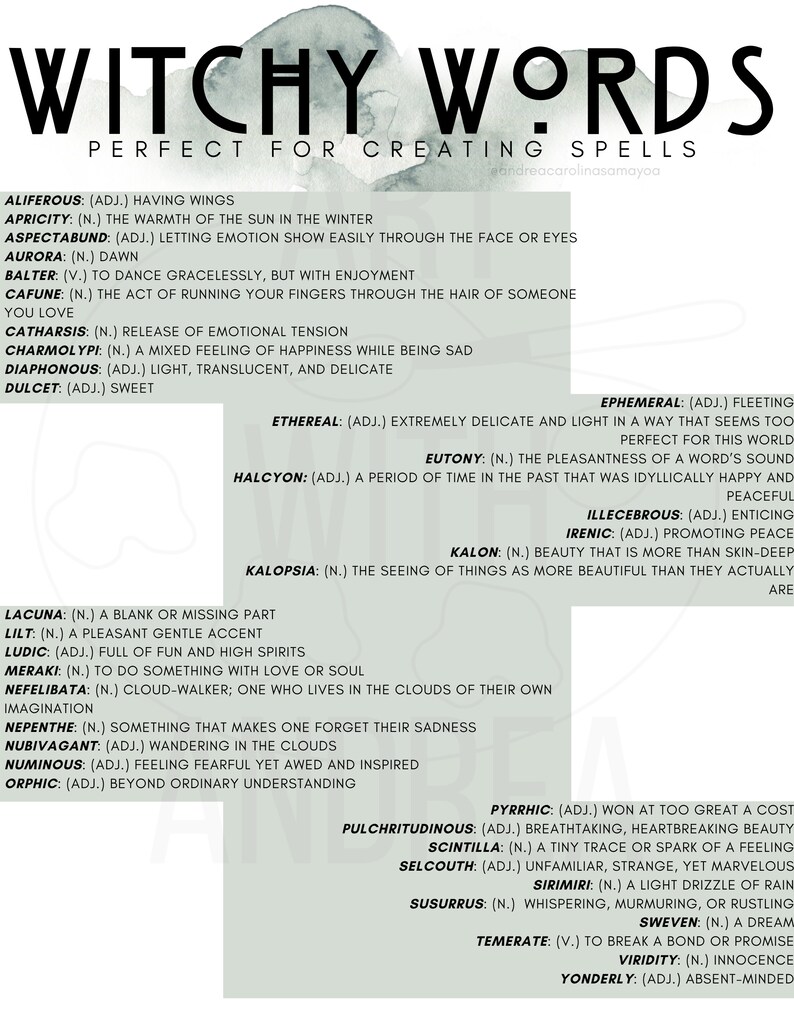 Witchy Words Art Print - Etsy