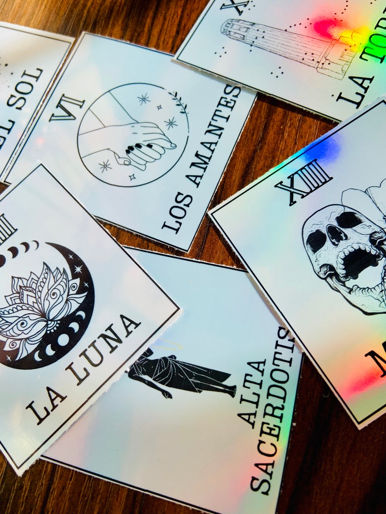 Holographic Tarot Card Stickers Set of 6 - Etsy