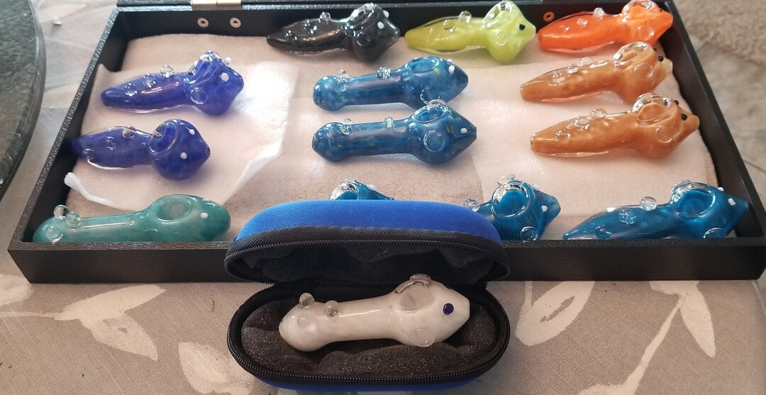 Handmade Assorted Colors Glass Mouse Hamster Rat Face Shaped Tobacco ...