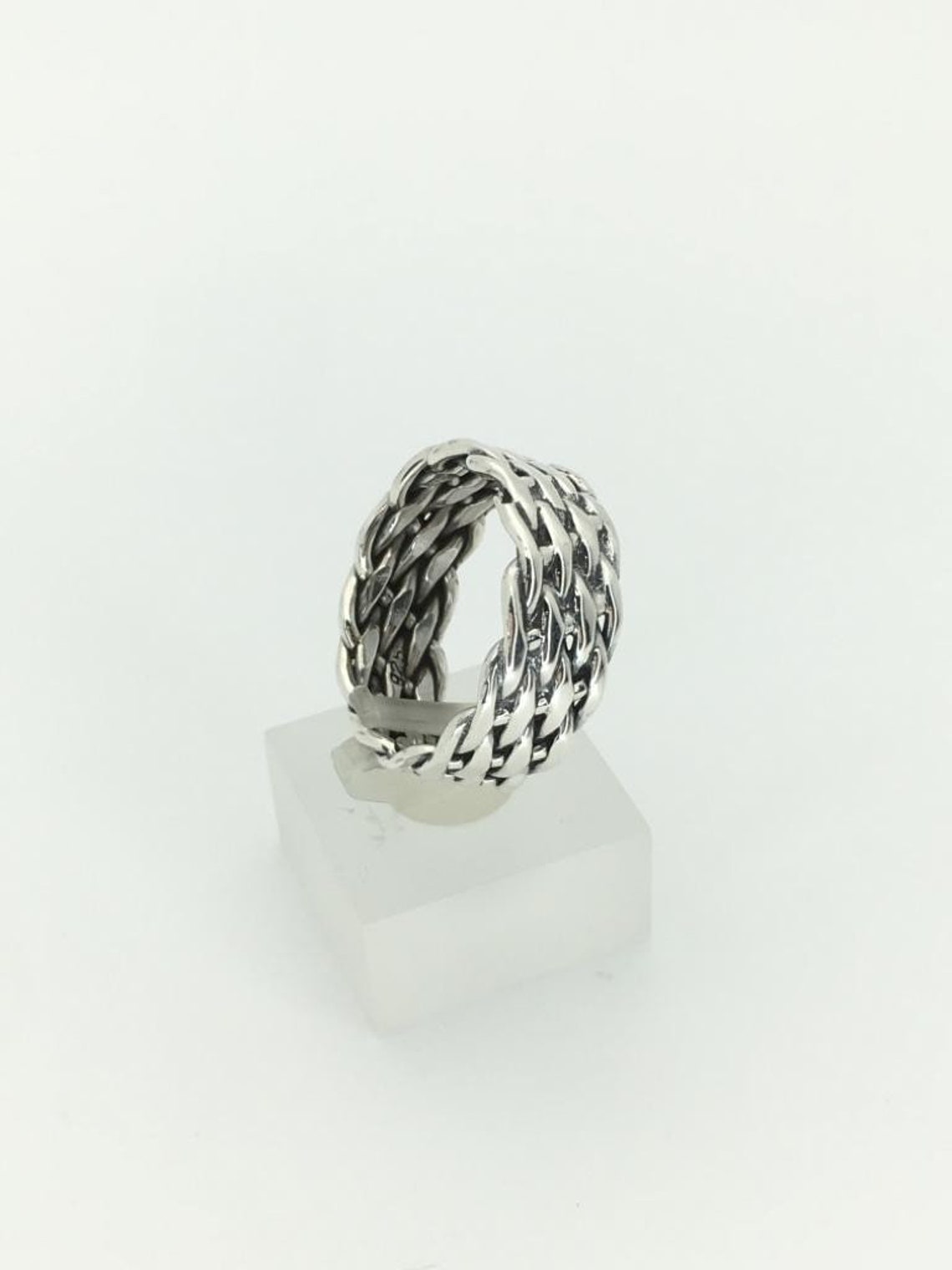 925 Sterling Silver Knitting 8.5 mm Wedding Ring / Engagement | Etsy