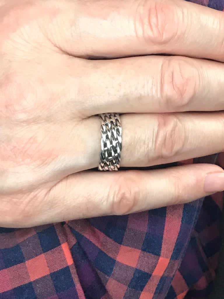 925 Sterling Silver Knitting 8.5 mm Wedding Ring / Engagement | Etsy