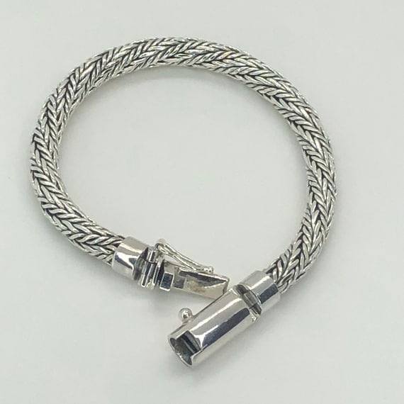 Thick Silver Weaved Rope Bracelet / Men Chain Bracelet / 925 - Etsy