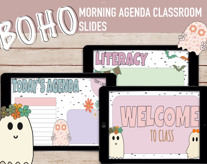 Boho Halloween Google Slides, October Google Slides, Powerpoint ...