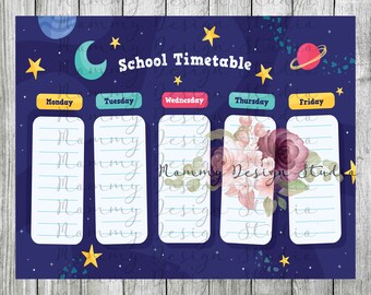 Girl Daily Scheduleback to Schooltimetableschool Distance - Etsy