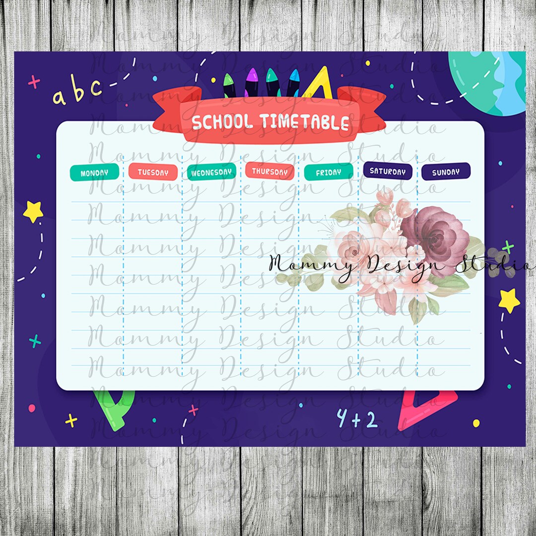 Instant Download Printable Back to School Weekly Schedule | Homeschool ...